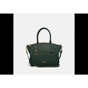 Coach | Bags | Coach Womens Elise Satchel Amazon Green Leather Small ...